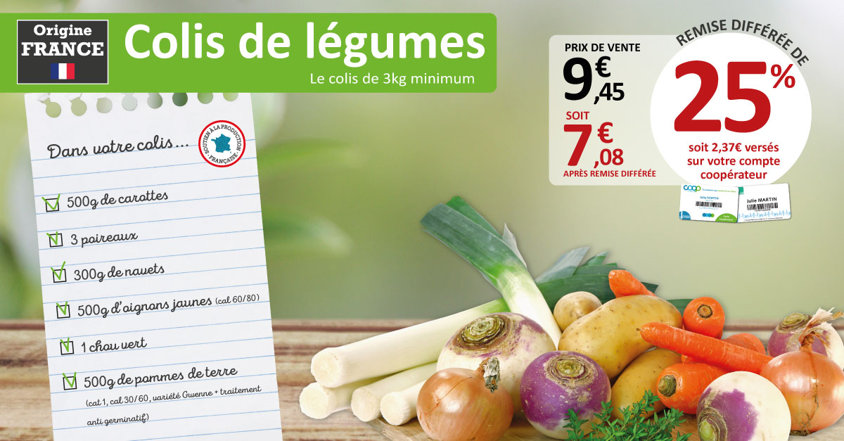 NOUVEAU ! Le colis de légumes à prix coopérateurs